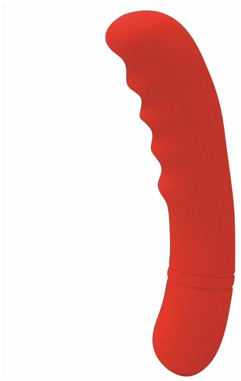 Красный вибратор Rhea для стимуляции G-точки - 18 см, красный