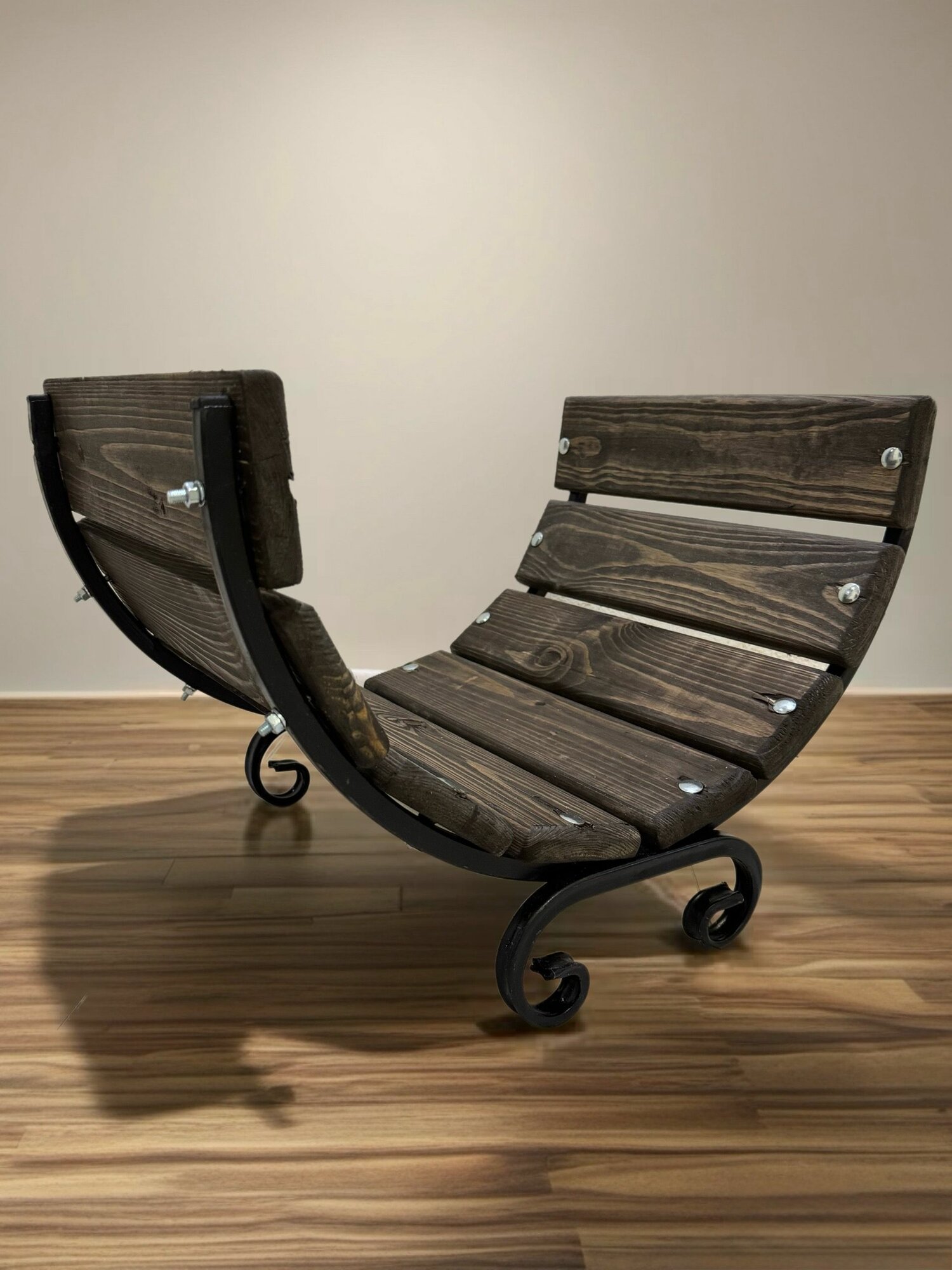 Дровница деревянная GOLDMET большая "Венге" ручной работы