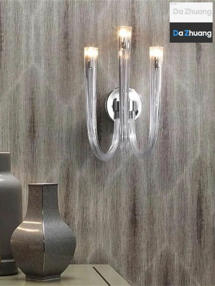 Современная стеклянная люстра класса люкс Трехцветный свет G9