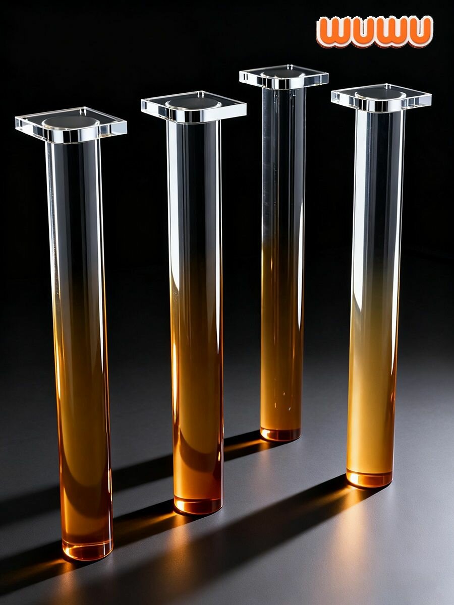 Ножки для мебели (для стола или консоли) из прозрачного акрила, высота 12-75 см, 4 шт