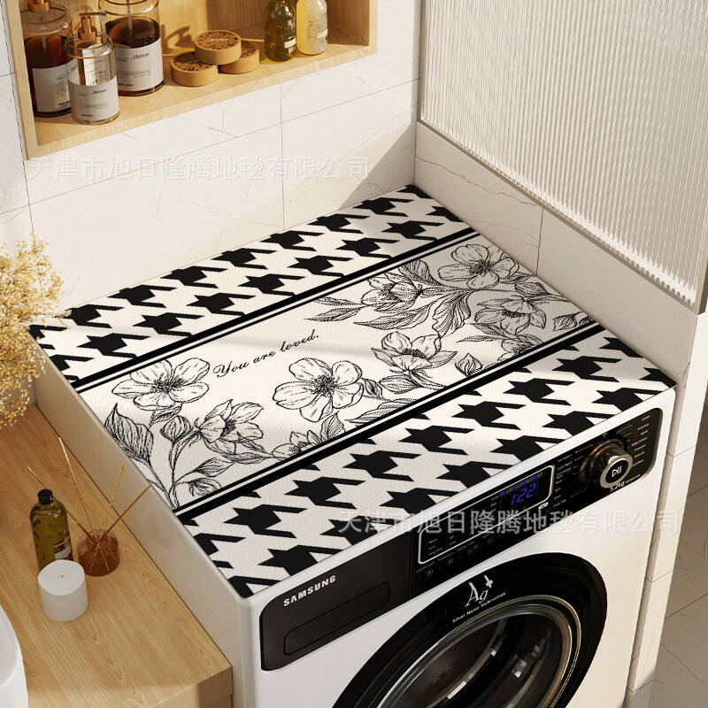 Легкий роскошный чехол для стиральной машины, чехол для холодильника, водонепроницаемый, солнцезащитный, кожаный коврик без стирки, коврик для прикроватной тумбочки