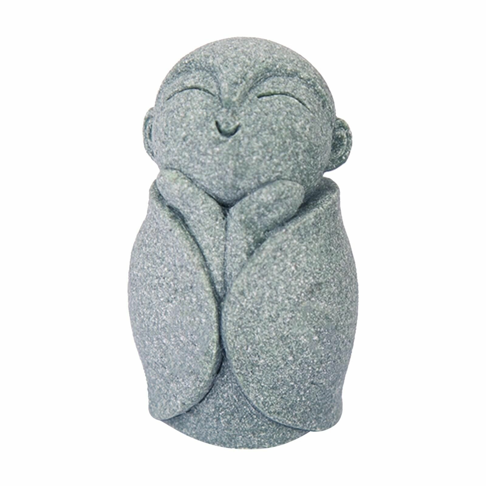 Миниатюрная статуэтка монаха для декора аквариума, настольного чайного домика, сада в японском стиле, каменное изваяние