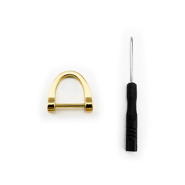 Металлический брелок-подкова из сплава для мужчин и женщин, D-образный брелок-пряжка для ключей с отверткой в комплекте