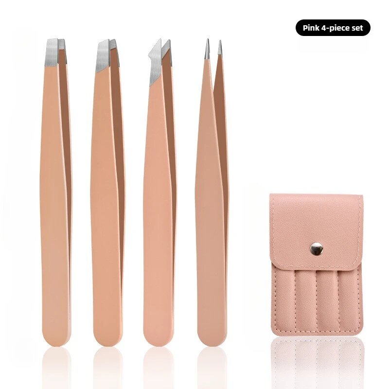 Набор пинцетов для бровей Ouriner 4 шт. Pink 4 Pcs Set