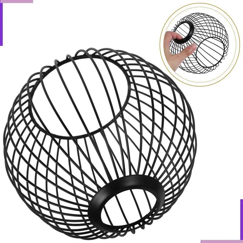 Пустотелые кованые железные абажуры, заменяющие шары для светильников, покрывающие проволочную сетку