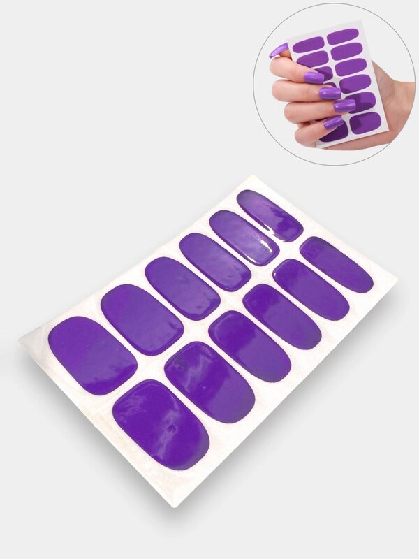 Лаковые полоски (наклейки) для дизайна ногтей и типс, разноцветные