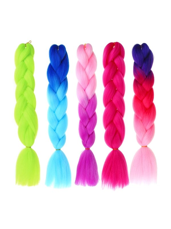 Коса цветная, канекалон для плетения волос, афрокосы, длина 60 см, 4-6 дизайнов