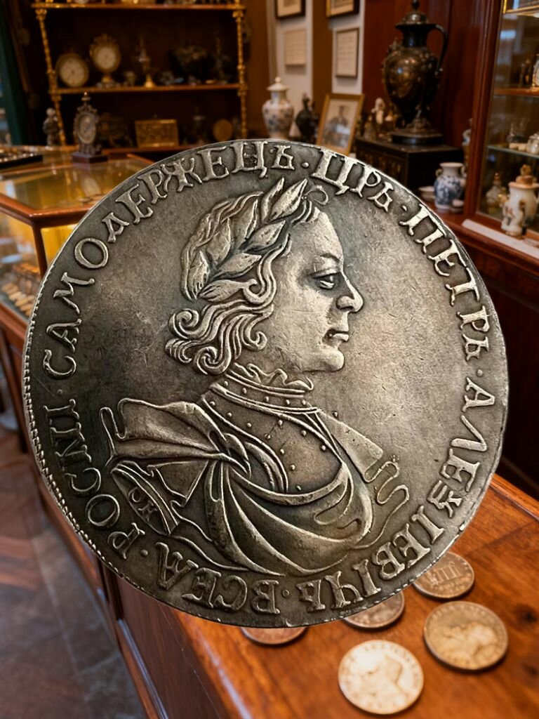 Монеты/Старинная русская монета 1718 года