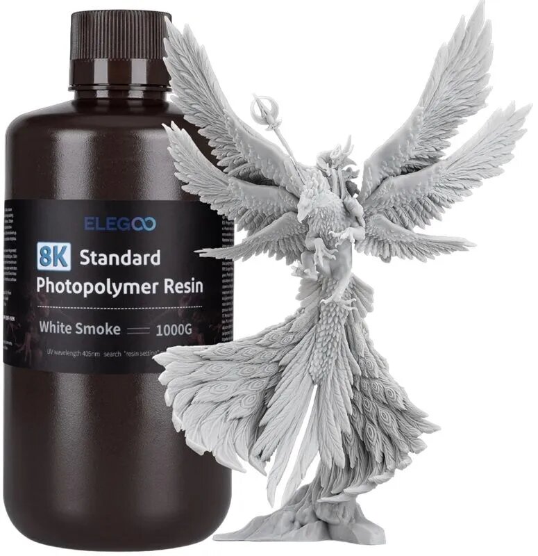 Фотополимерная смола Elegoo Standard Resin 8K, светло-серая, white smoke, 1 л