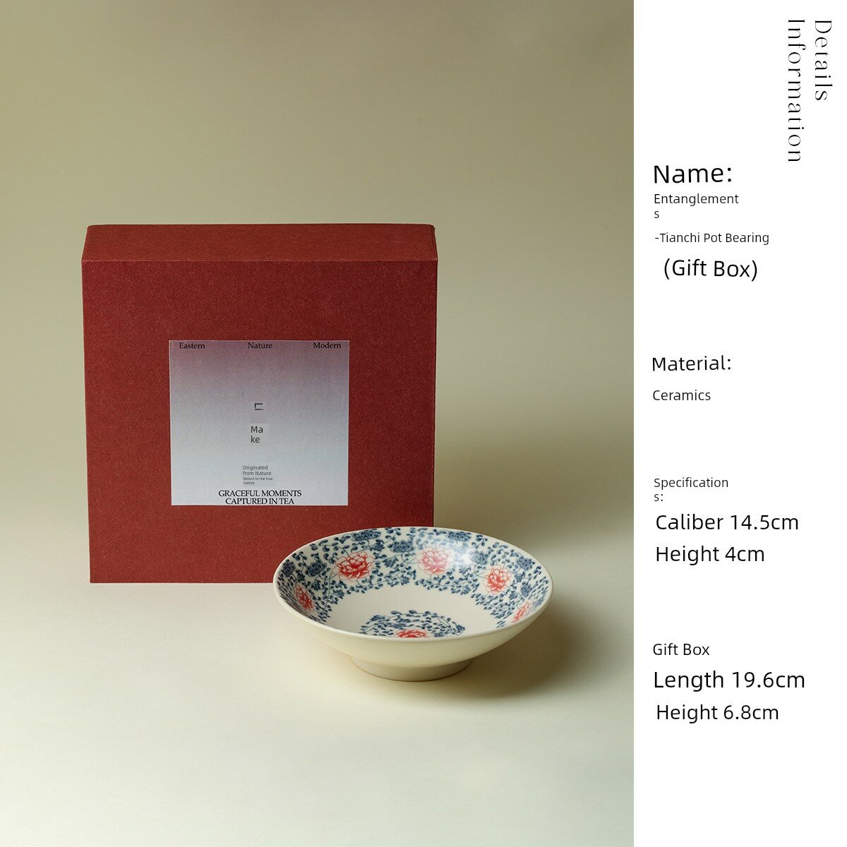 Подставка для чайника из глазурованной керамики Lizuo с эффектом кракле, сине-белая, с узором лотоса, поднос для сухого