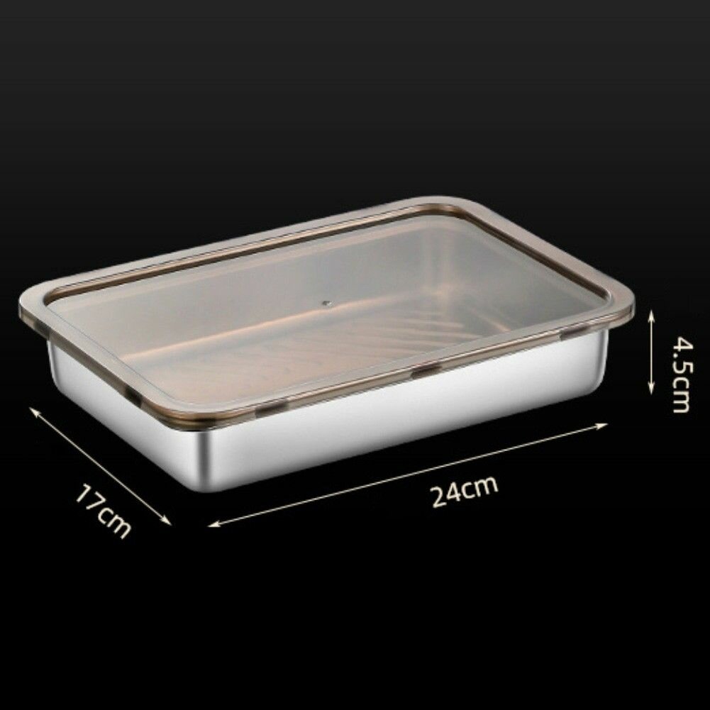 Дополнительный герметичный лоток из нержавеющей стали 304 с крышкой для хранения в свежем виде и замораживания