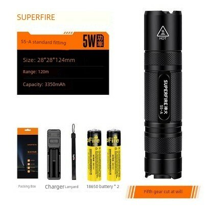 Shenhuo S5-A 5W Перезаряжаемый фонарик с 2x 3350 мАч батареями и зарядным устройством - Высокая емкость двойная батарея