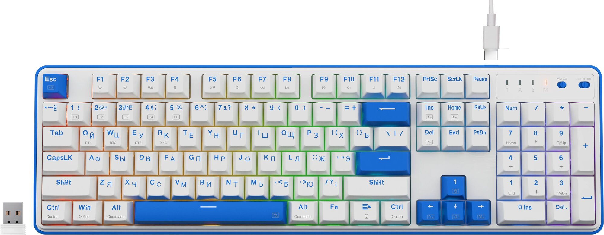 Клавиатура Redragon Faye Pro, механическая, BT/2.4G/проводная (USB)