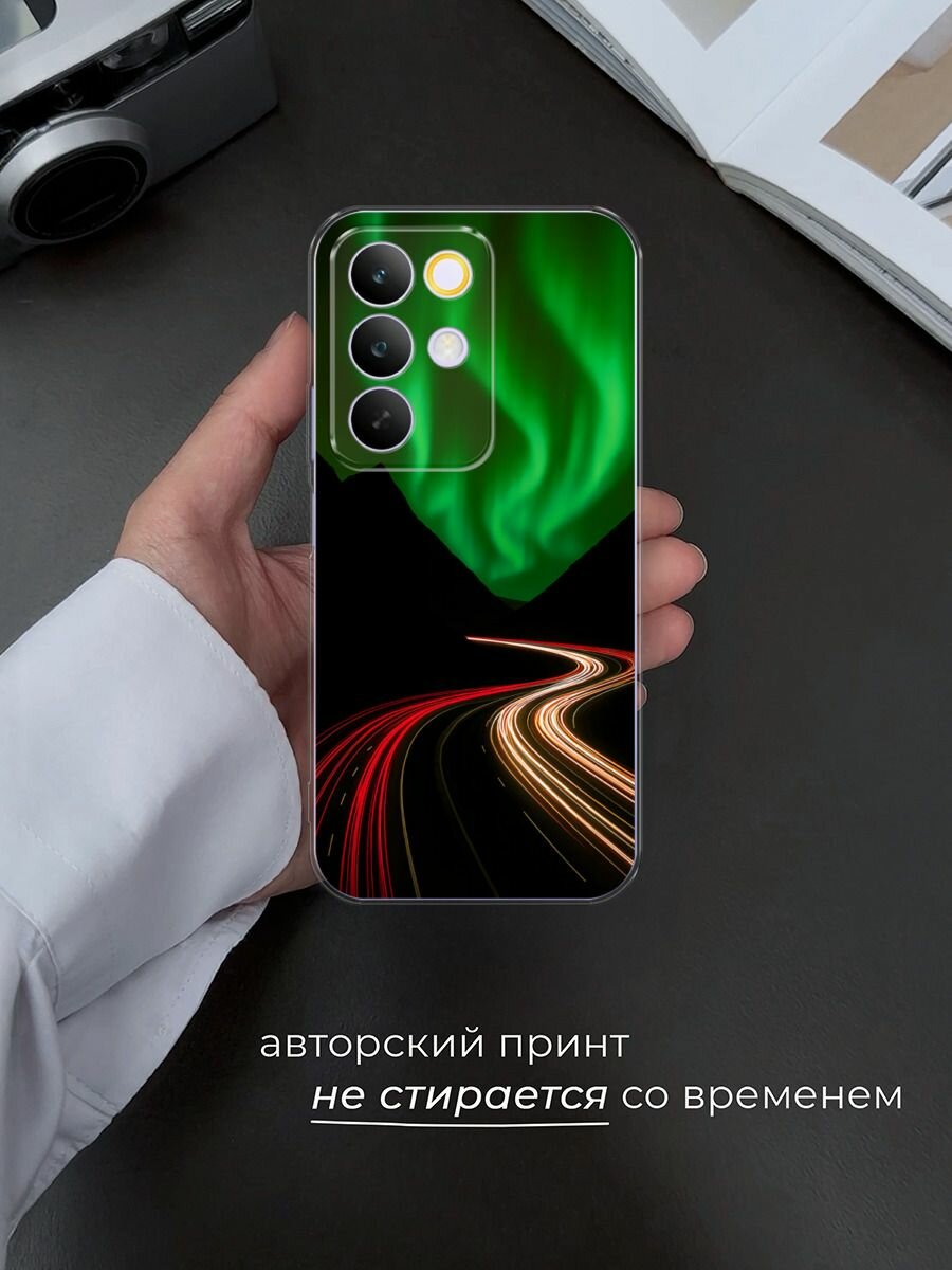 Чехол на Realme C85 / Реалми C85 с принтом Северное сияние на выдержке — фото 1