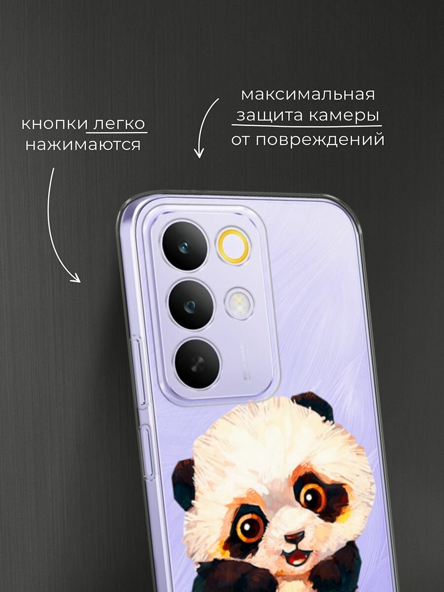 Чехол на Realme C85 / Реалми C85 с принтом Няшная панда, прозрачный — фото 1