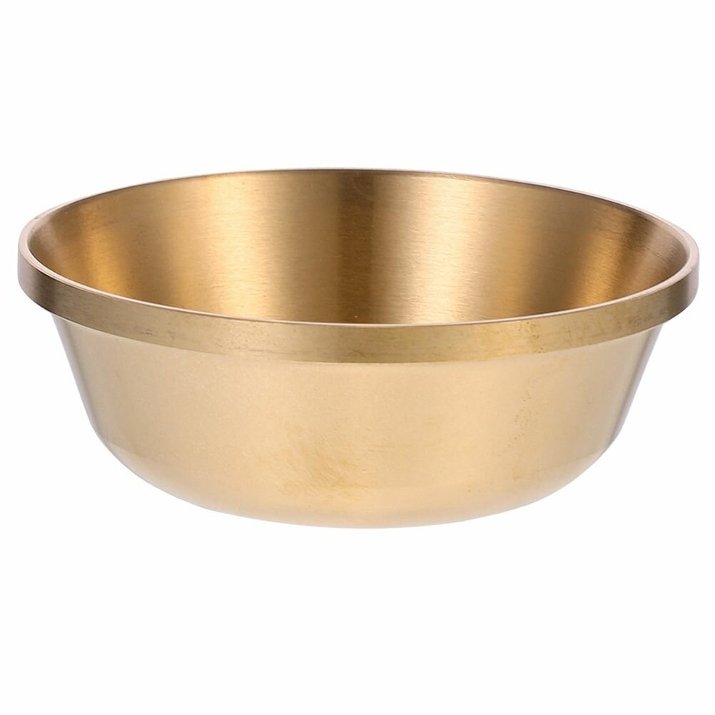 Большая Чаша Для Подношений Воды Из Меди С Золотым Цветом И Круглой Формой, 1 Комплект