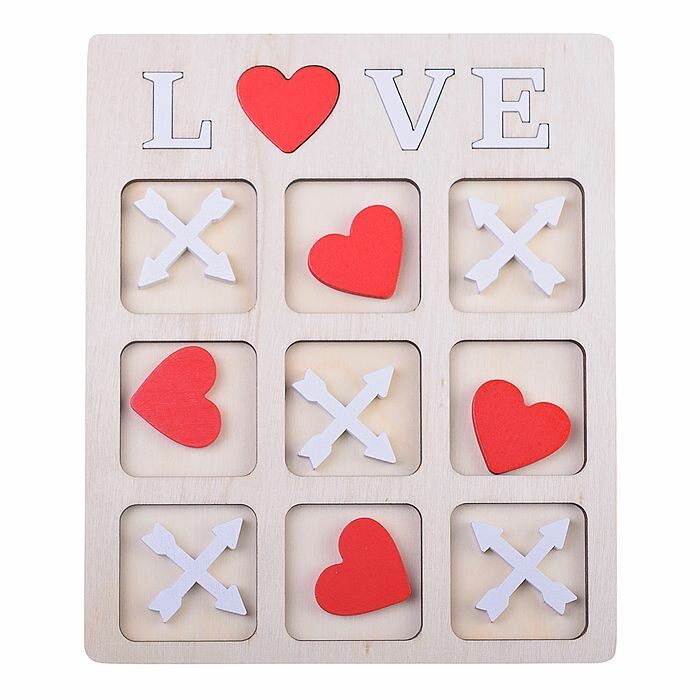 Логическая игра Oubaoloon "Крестики-сердечки", дерево, от 3 лет