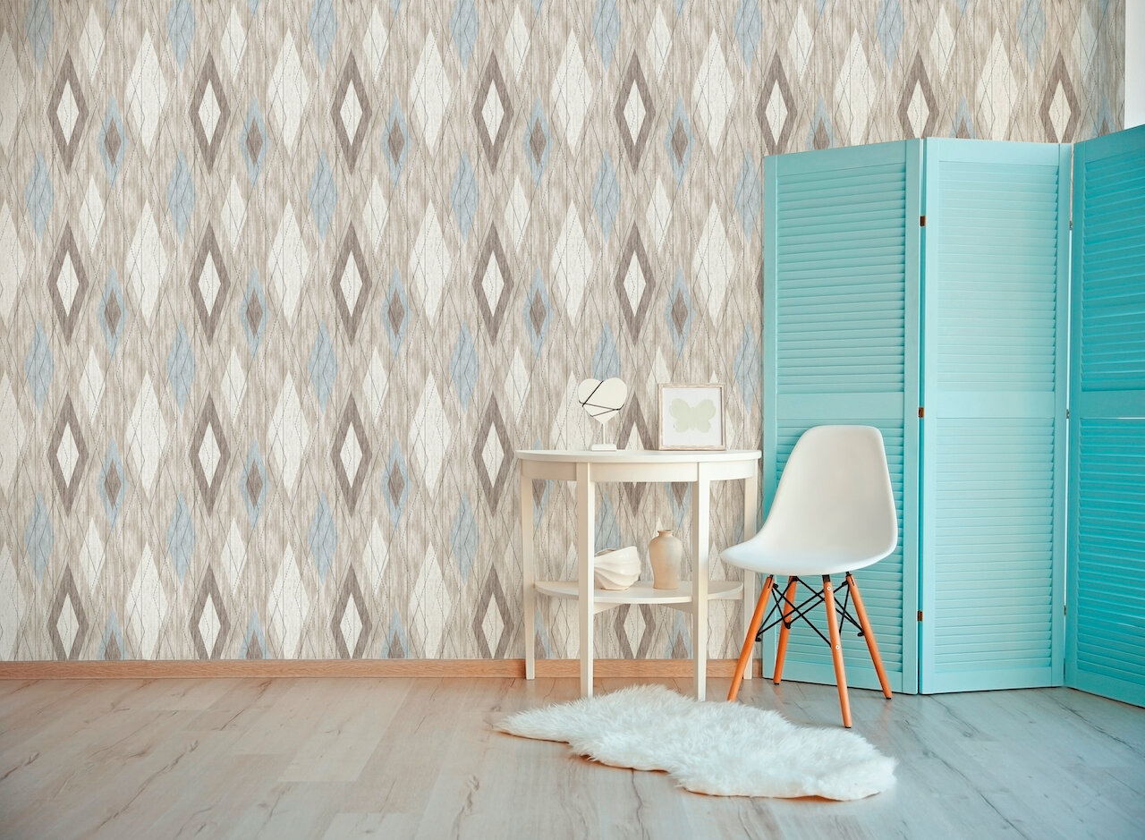 Обои Elysium флизелиновые, моющиеся, виниловое покрытие, ромбовидный узор