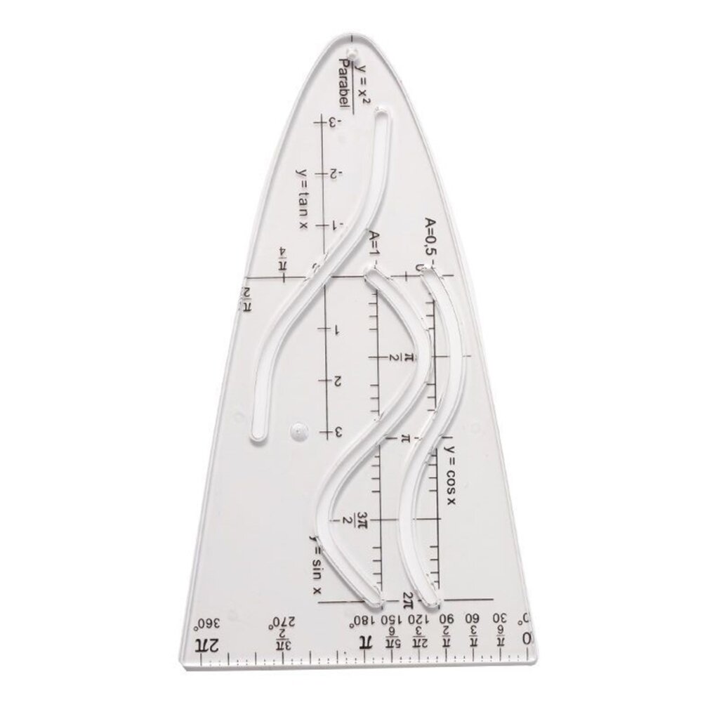 Параболический шаблон Математический Параболический трафарет Косинусная линейка Парабольная линейка Дизайнеры студенческого офиса Рисуют Параболу Трафарет