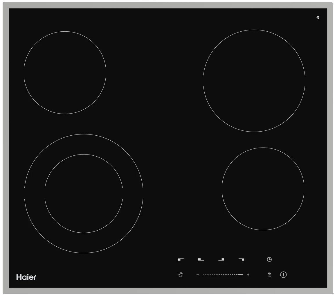 Электрическая варочная панель Haier HHX-C64TDFB, Hi-Light нагрев, Слайдерное управление