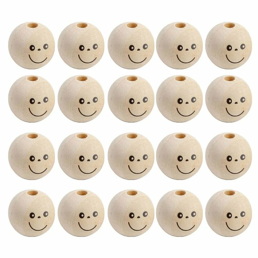 Деревянные шарики с отверстием для поделок