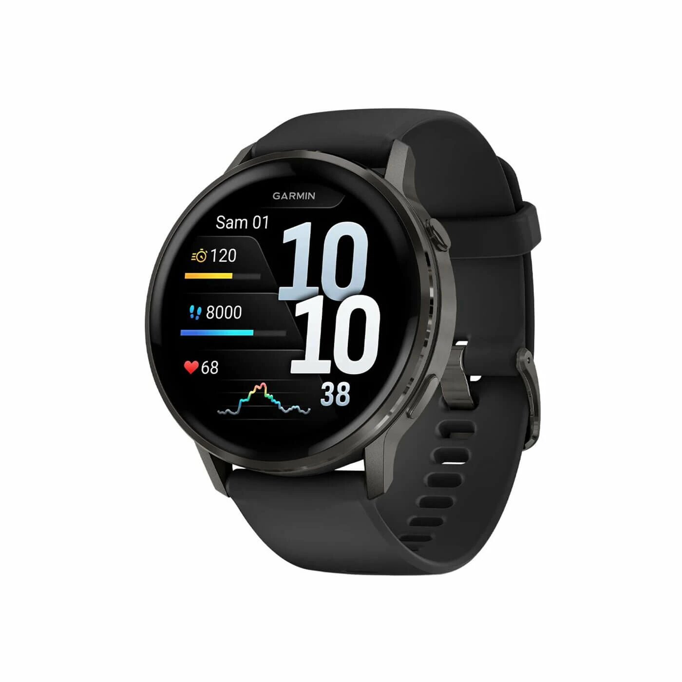 Умные часы Garmin Venu 4 45mm Slate Bezel With Black Silicone Band