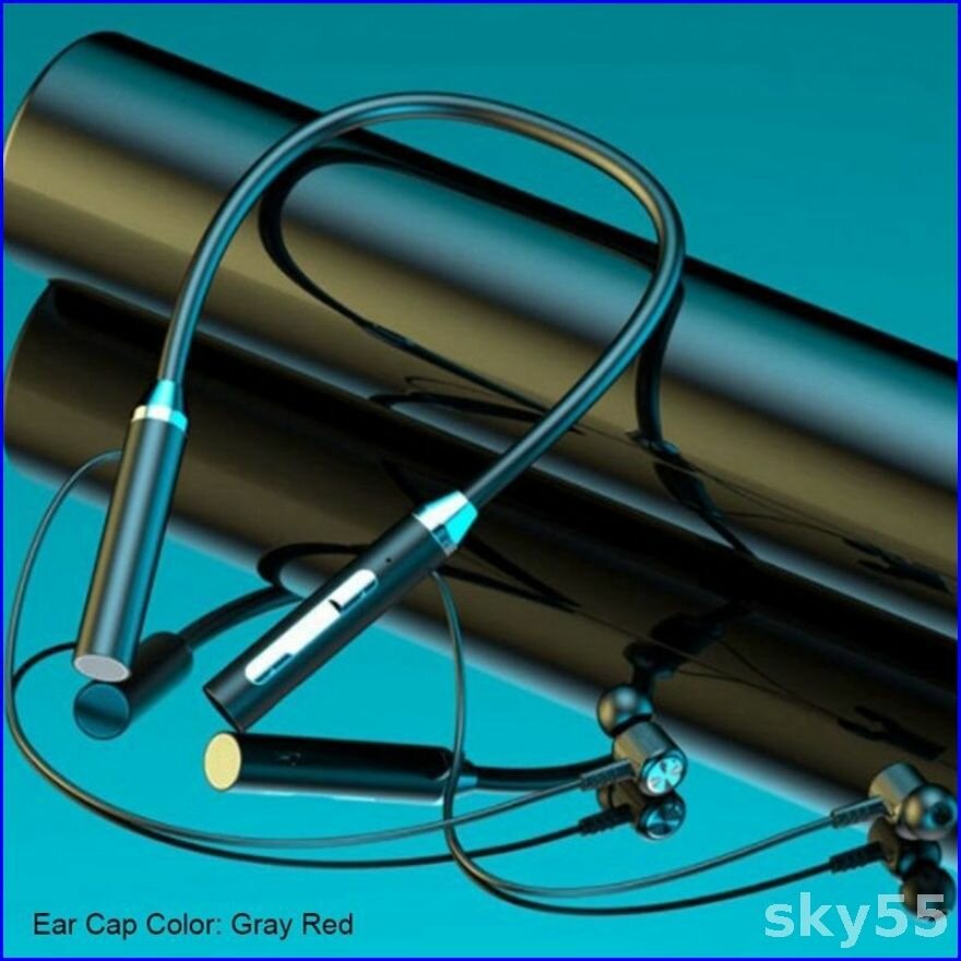 Беспроводная Bluetooth-гарнитура с шейным стереофоническим шумоподавлением Универсальная вставная карта Спортивная ушная гарнитура микрофоном, черный