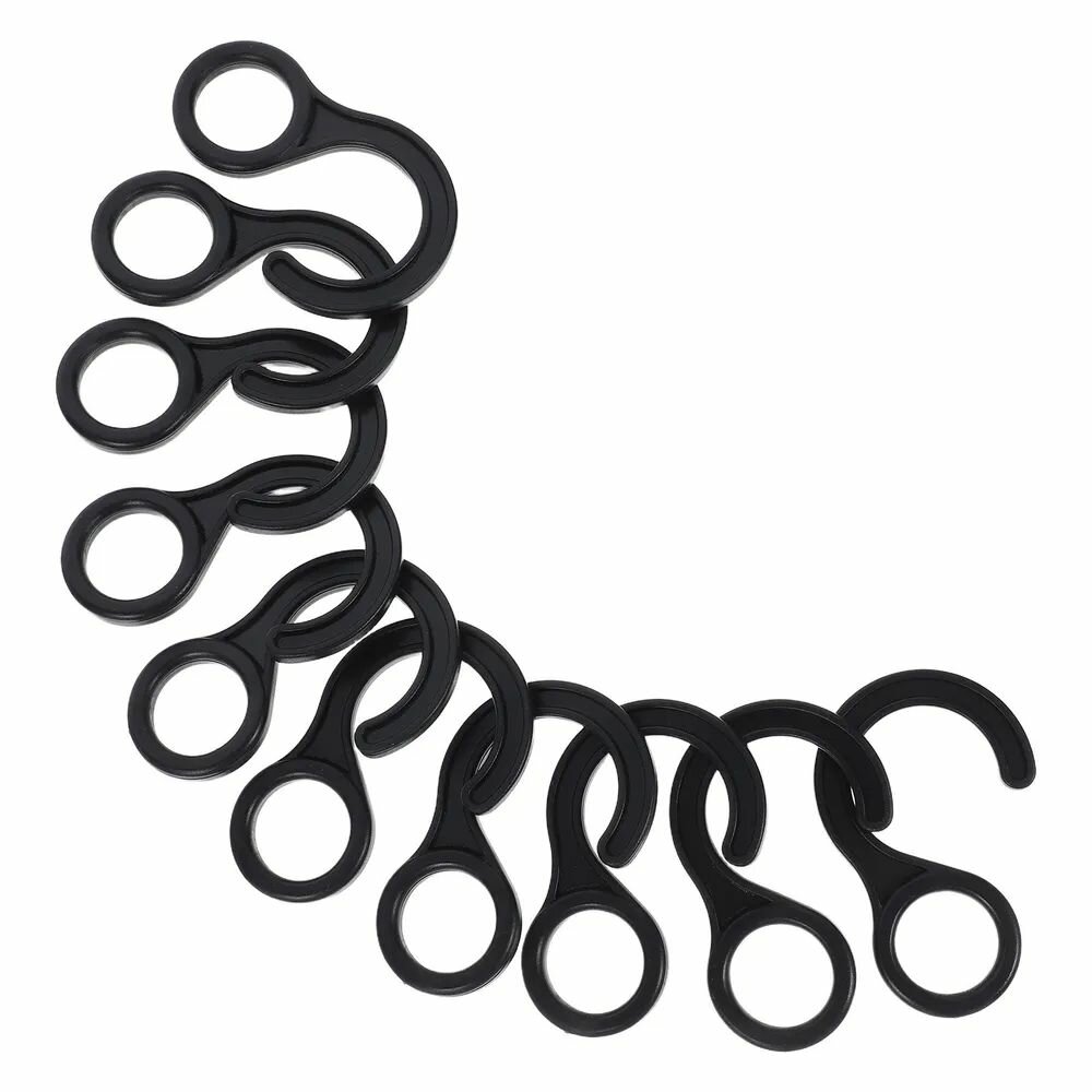 Круглые пластиковые крючки для уличной палатки, черные, легкие и прочные, 10 штук для кемпинга и украшения
