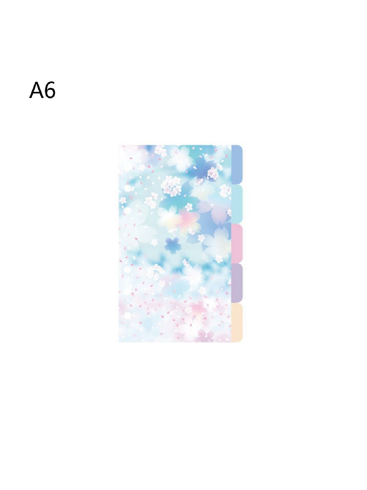 Разделители для папок с цветами вишни, разделитель индексов A5 A6 для офиса, школы, дома, 5 комплектов