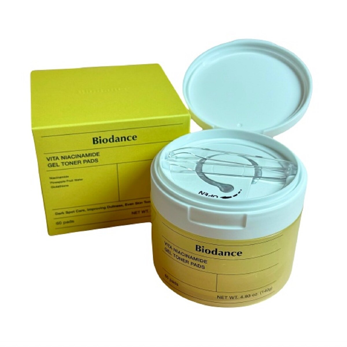 Biodance Осветляющие тонер-пэды с витамином С и ниацинамидом (60шт)Vita Niacinamide Gel Toner Pad