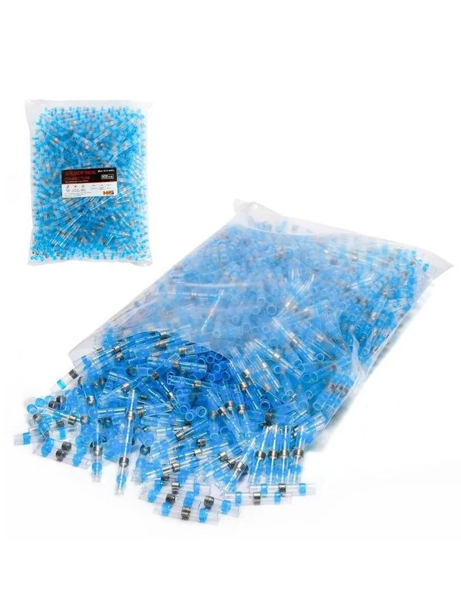 Коннекторы-термоусадка, синий, 800 шт, 16-14 AWG
