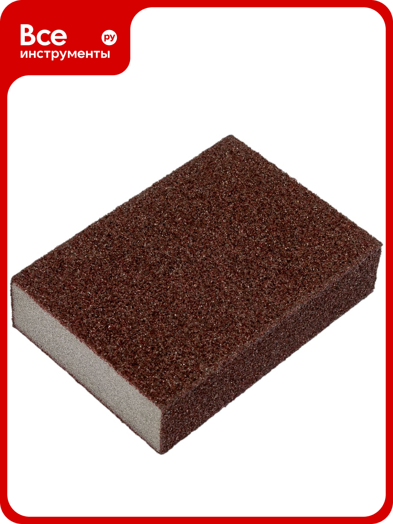 Губка абразивная шлифовальная, мягкая, 100x70x25 мм, P100 тундра 7291461