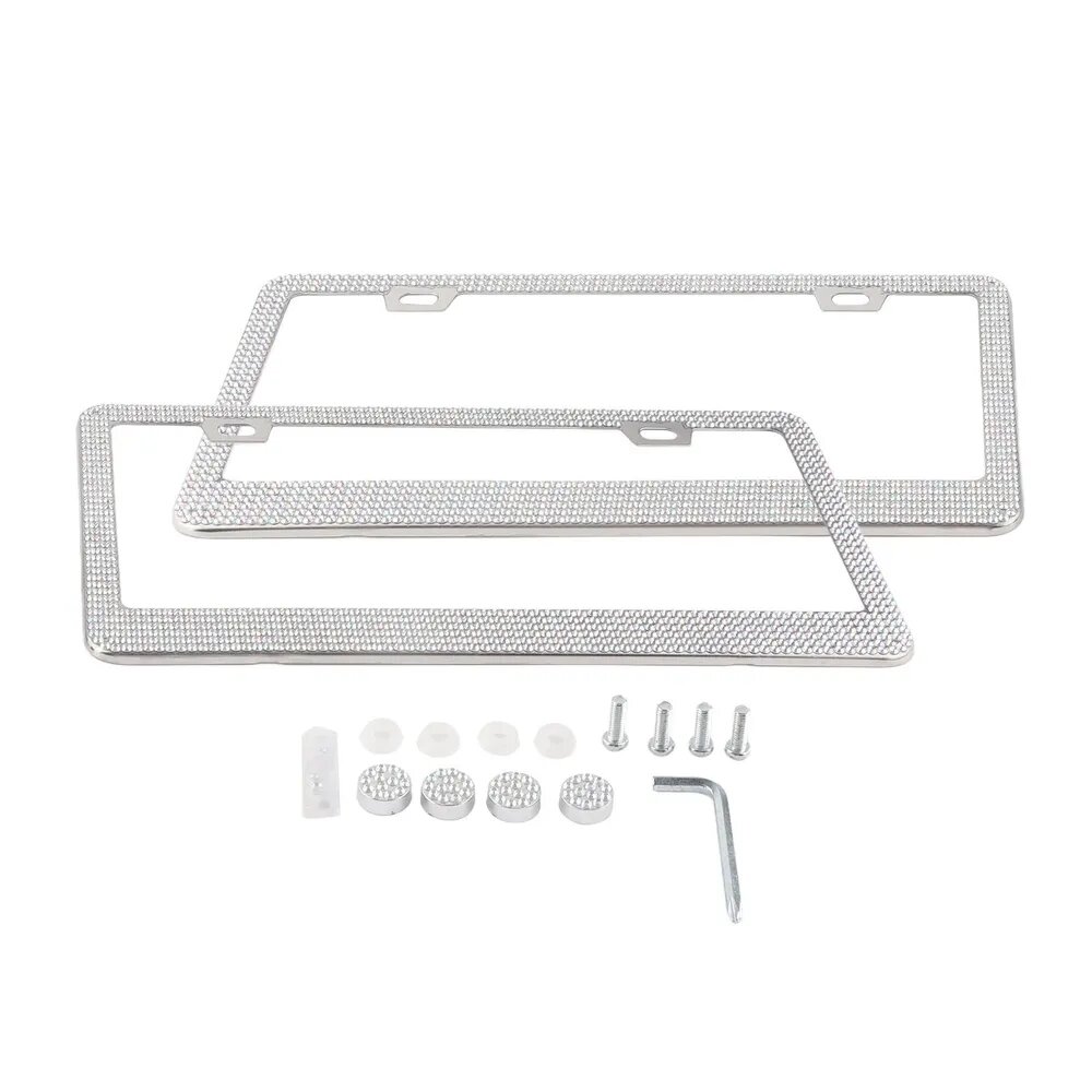 Рамка для номера автомобиля Бордюр со стразами, номерной знак США, 2 шт.