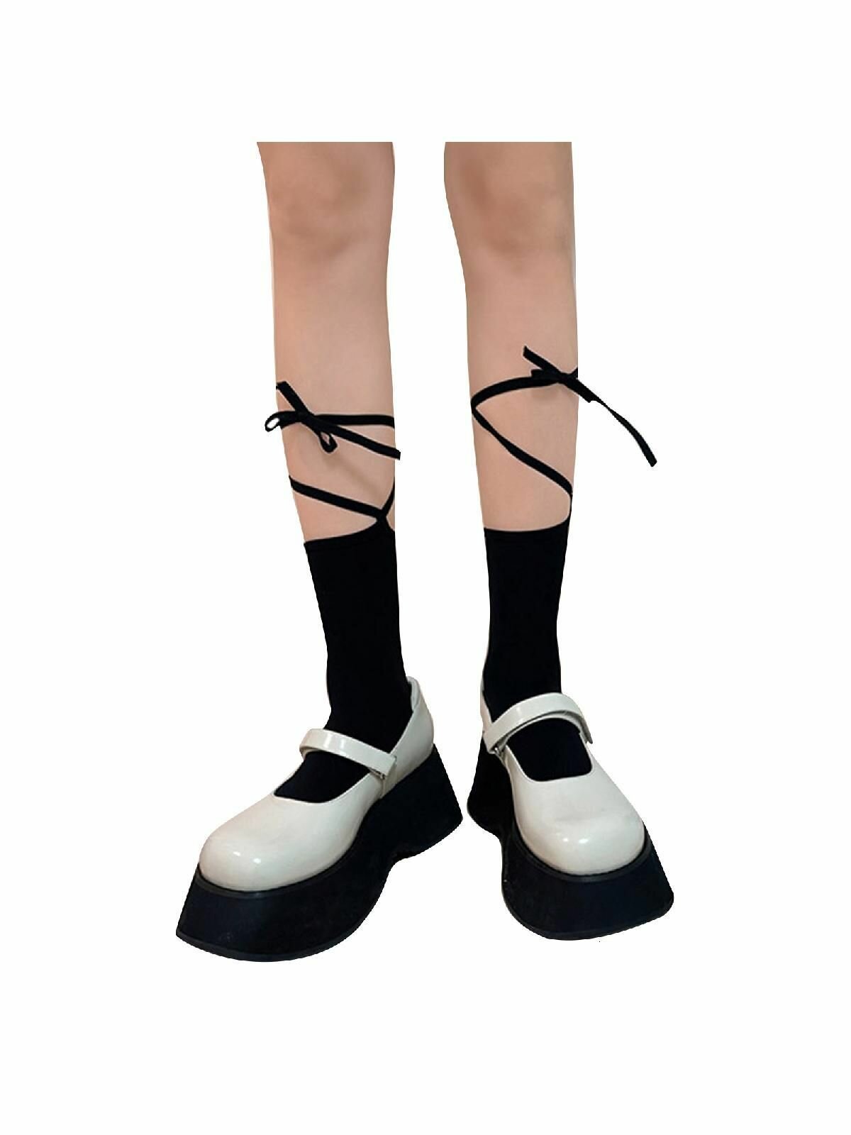 Женские летние гольфы с кружевами, Черный