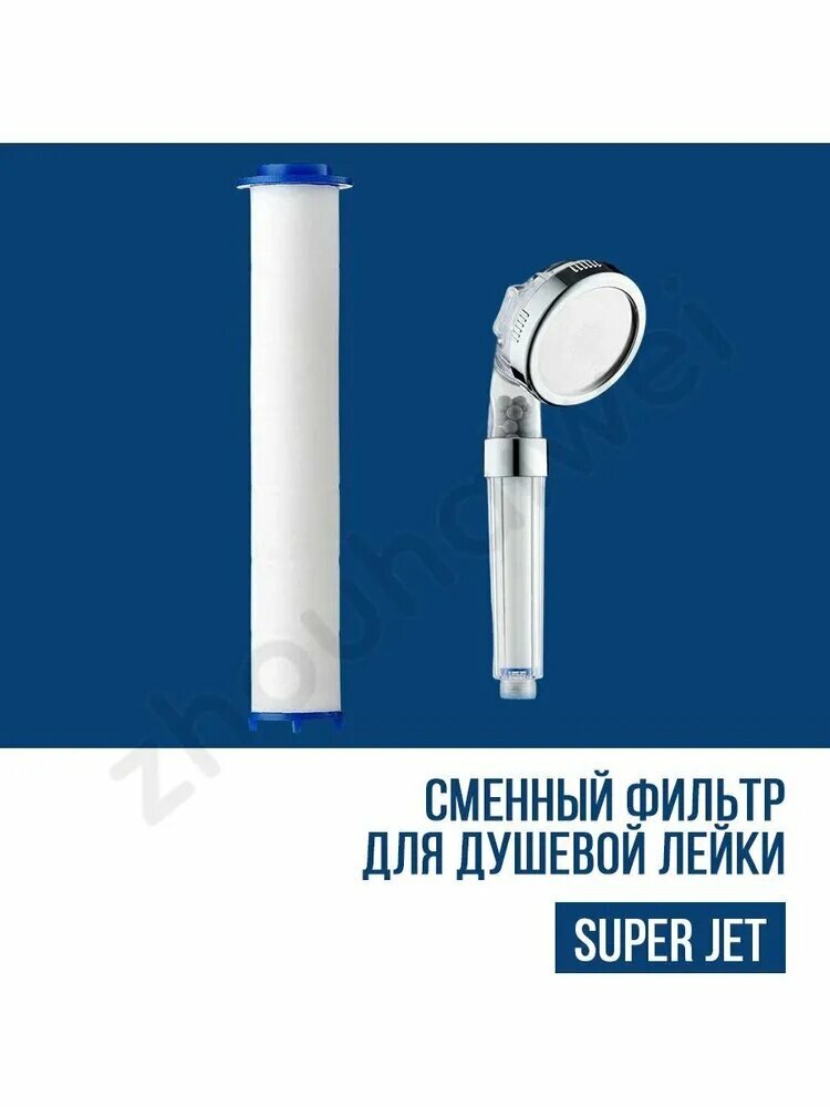 Фильтр для душевой лейки, SUPER-JET, сменный картридж, 115х23 мм. 2 шт.