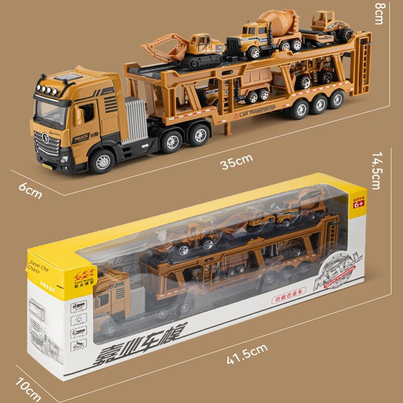 Модель строительного транспорта из сплава 1:50 с функциональным краном, игрушка для поклонников строительства