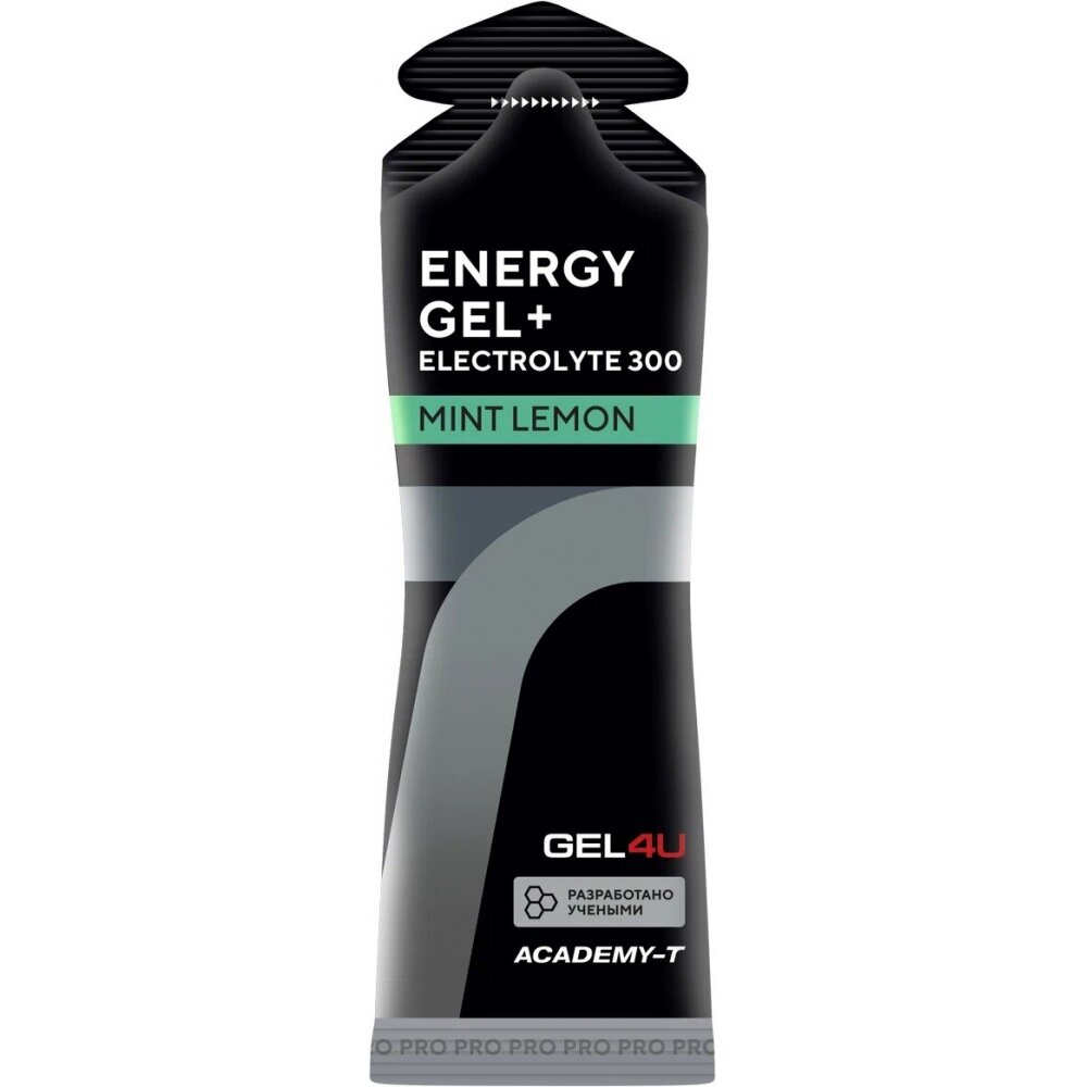 Academy-T Energy Gel + Electrolyte 300, 60 мл, Вкус Mint Lemon / Мята Лимон