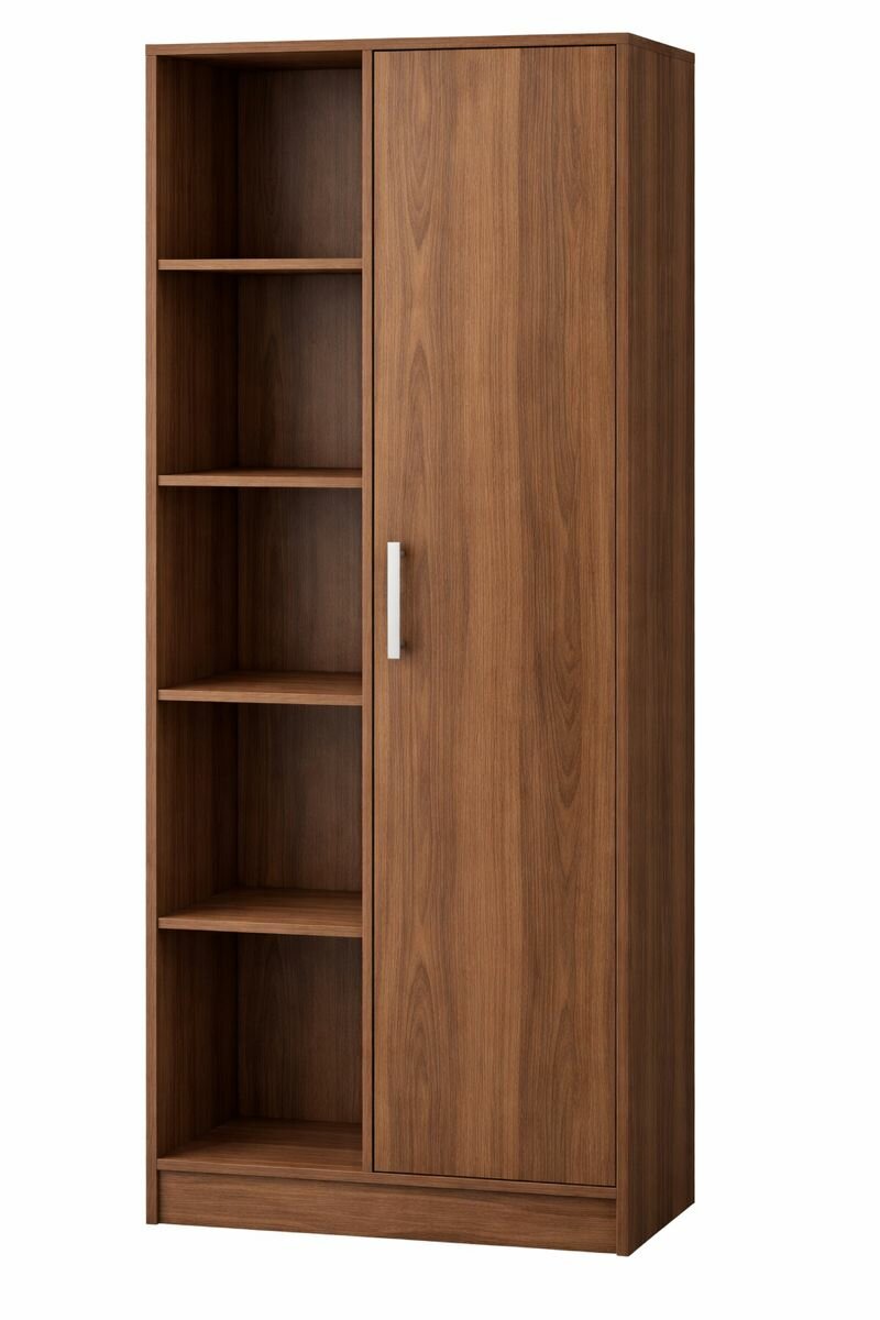 Стеллаж Билли 04 с дверью, 80х30х210, цвет орех экко 9459