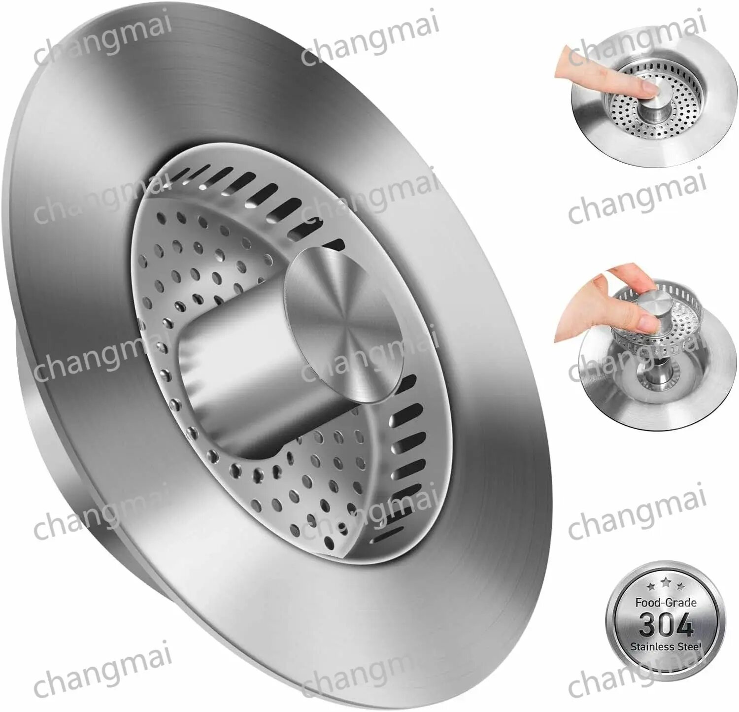Заглушка сливного фильтра кухонной раковины 3-в-1, модернизированная нержавеющая сталь марки 304, защита от засорения