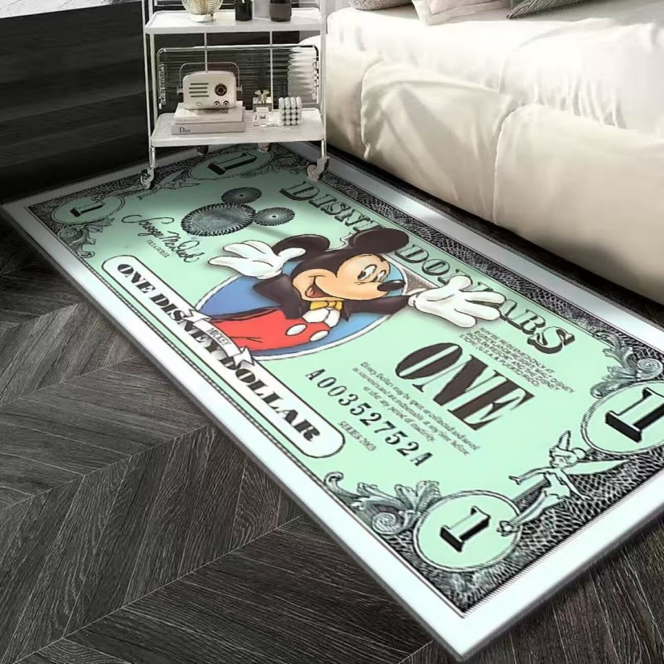 Ковер кринж доллар, 50x100см, 100USD, коврик с ворсом 5мм. поп-арт.