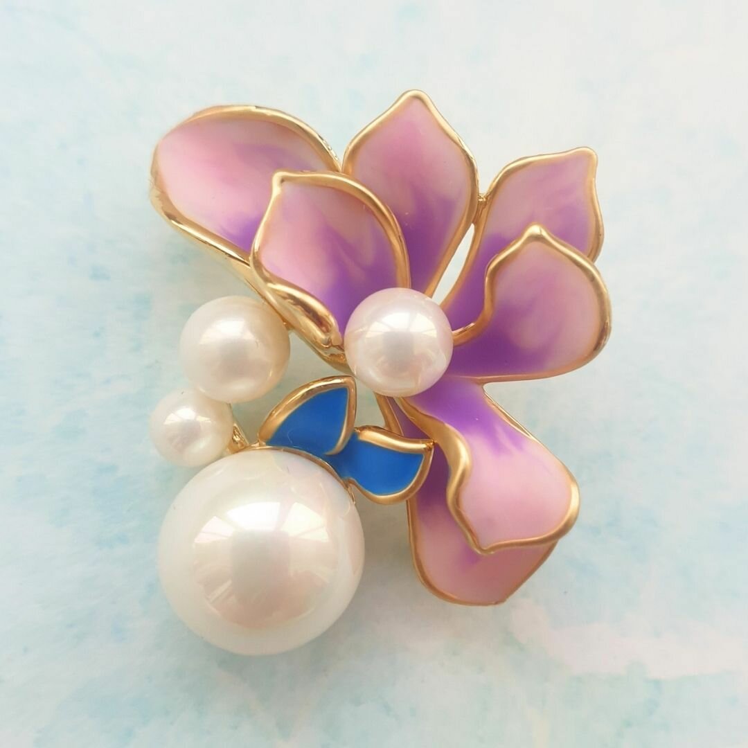 Брошь, жемчуг культивированный