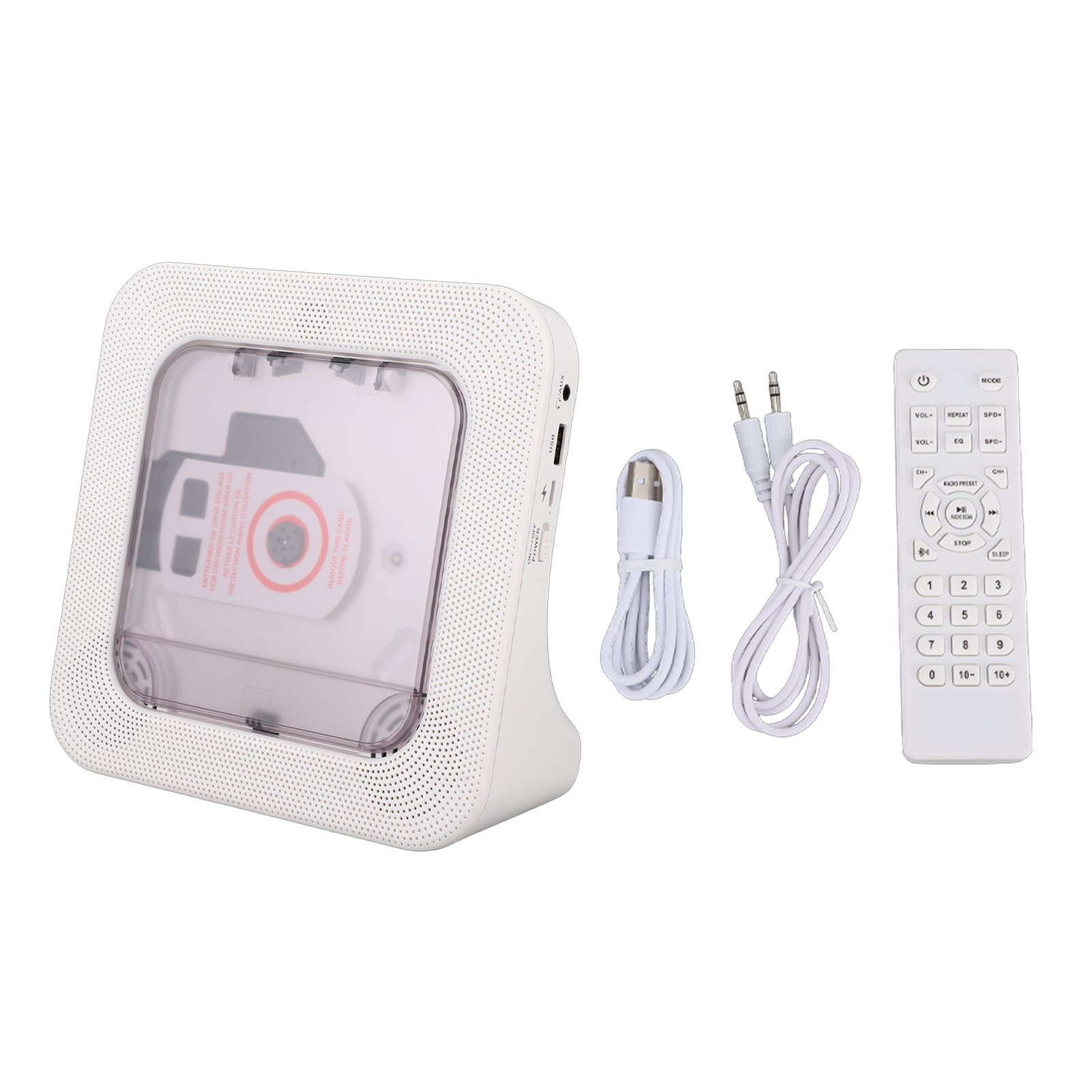 Настольный CD-плеер, Bluetooth, 5.3-дюймовая Hi-Fi колонка, светодиодный дисплей, USB, AUX-интерфейс, портативное FM-радио, домашний музыкальный плеер.