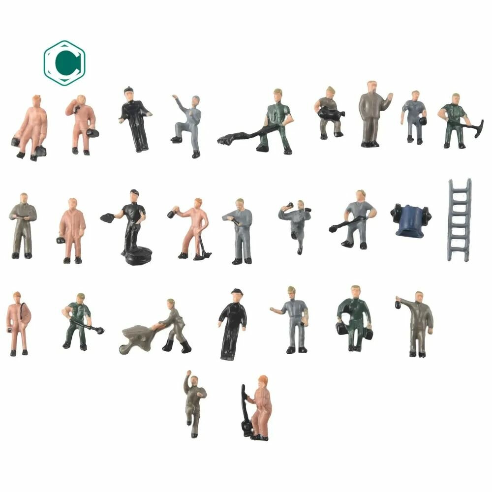 (T X Z A) 25шт 1:87 фигурки расписные миниатюры железнодорожников с ведром и лестницей