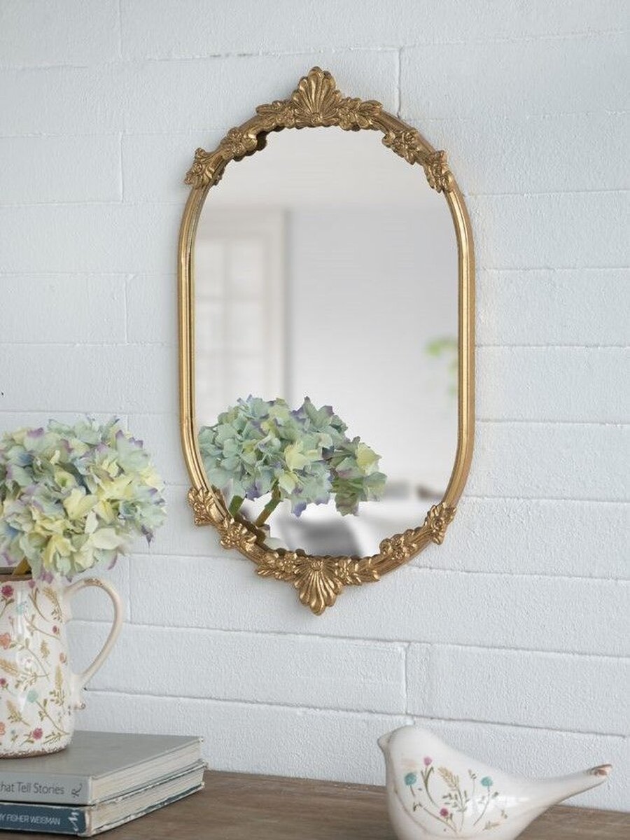 Зеркало-поднос Glasar D9060-DS, декоративный, 58x35x3 см, золотистый