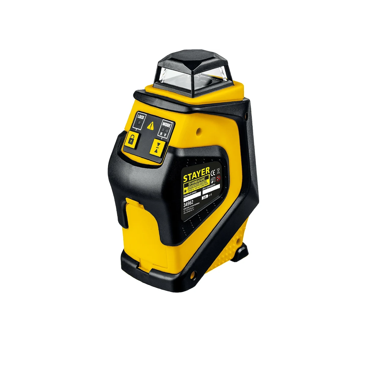 Лазерный нивелир Stayer SL360 (34962), 2 луча, 0.3 мм/м, черный/желтый
