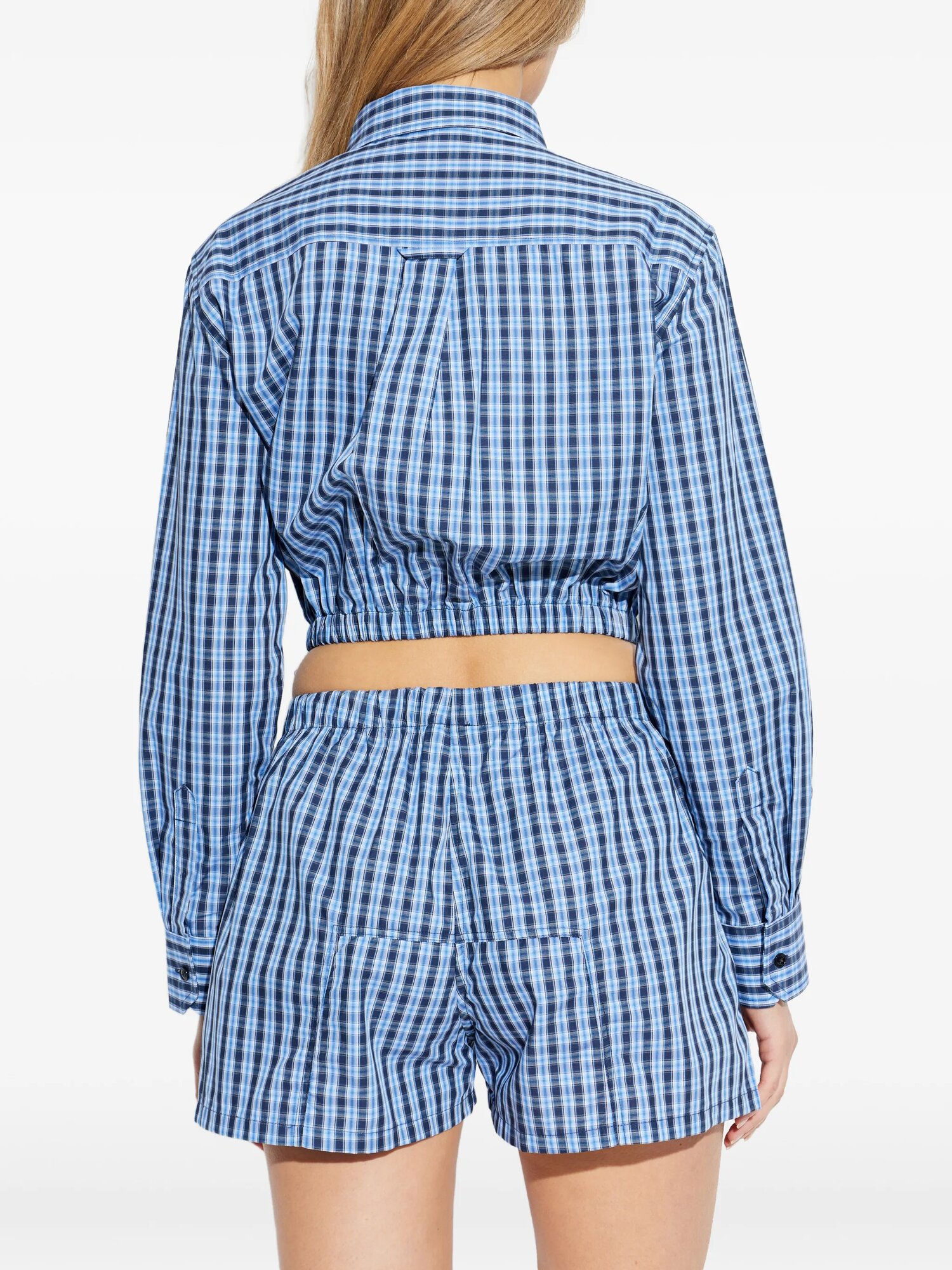 Рубашка Vetements Cropped check shirt, размер XS, blue — фото 1