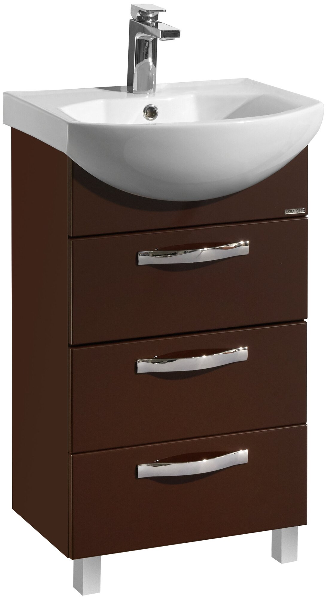 Тумба под раковину напольная Aquaton Ария 50 Н темно-коричневая 1A140201AA430 (без раковины)