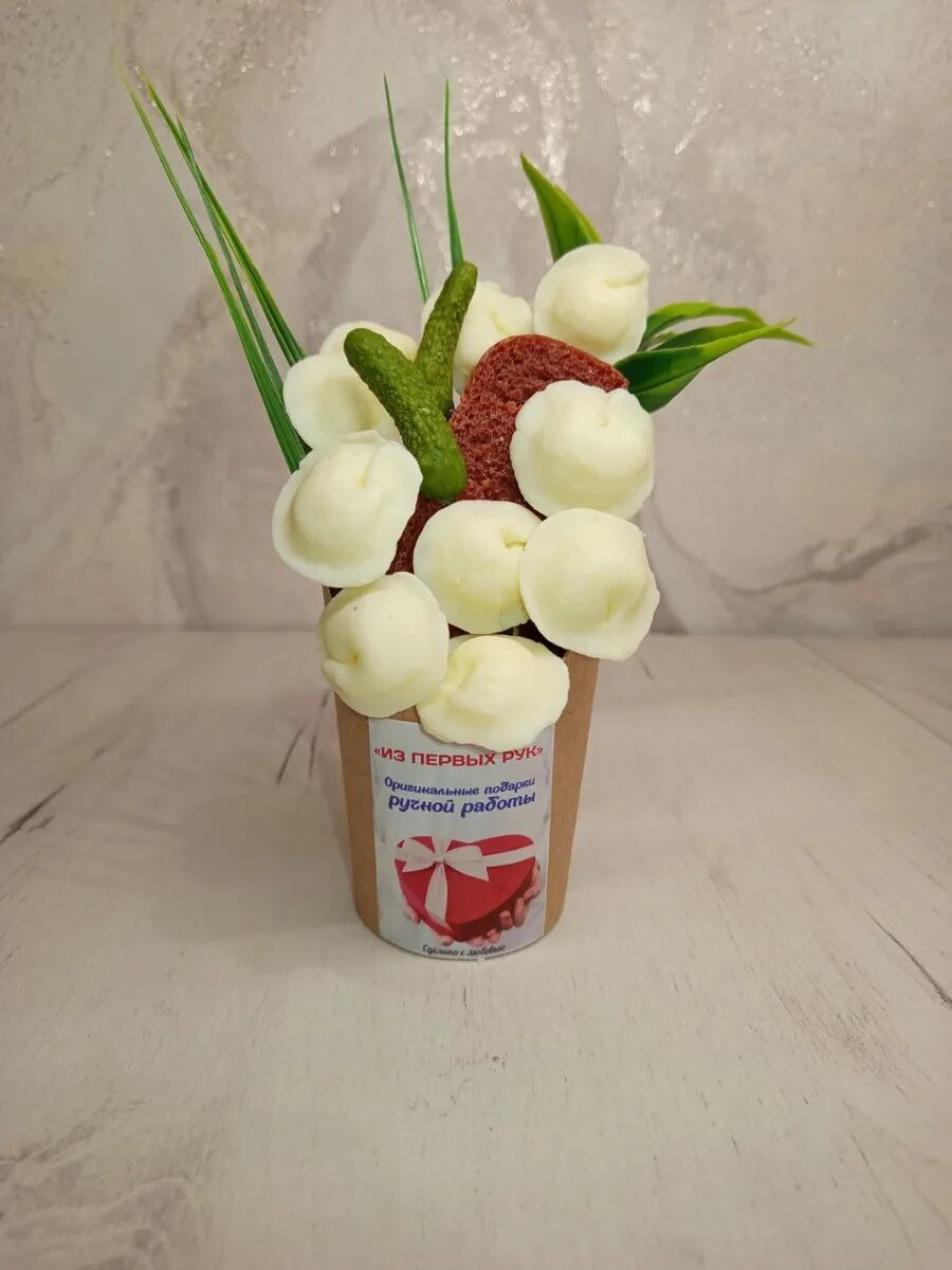 Букет мужской из мыла ручной работы пельмени