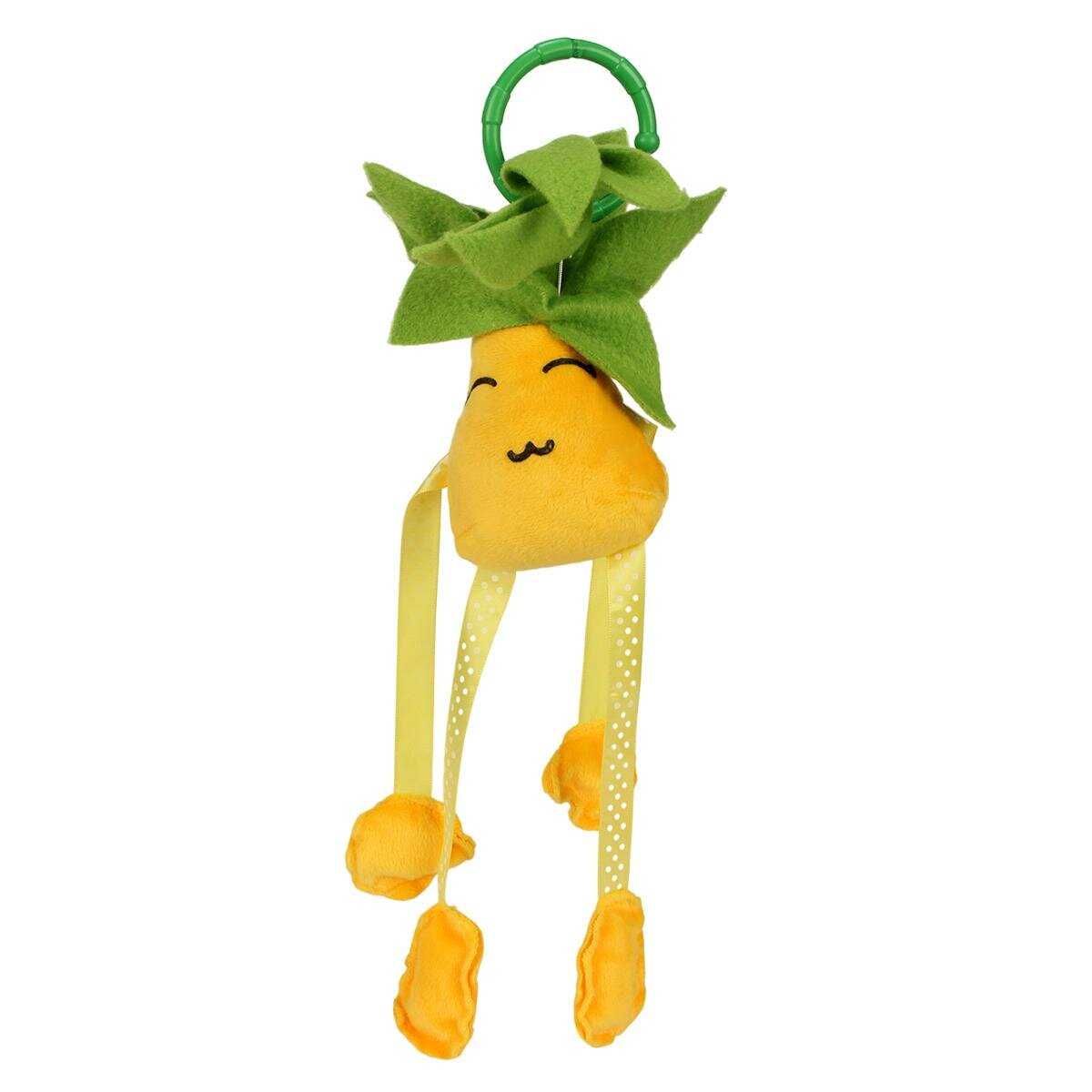 Развивающая игрушка-подвеска «Дыр-Дыр-Дыр» с вибрацией, мягкий ананас, шуршащие элементы, желто-зеленый