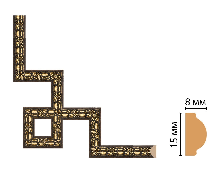 Декоративный Угловой Элемент Decomaster 130С-3-56 В200хШ20хД200 мм / Декомастер.